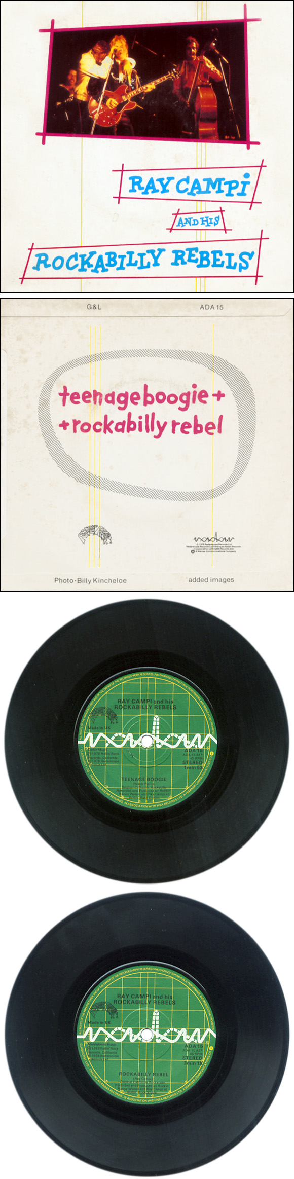 RAY CAMPI: "Teenage Boogie"/"Rockabilly Rebel" Radar single (picture ...